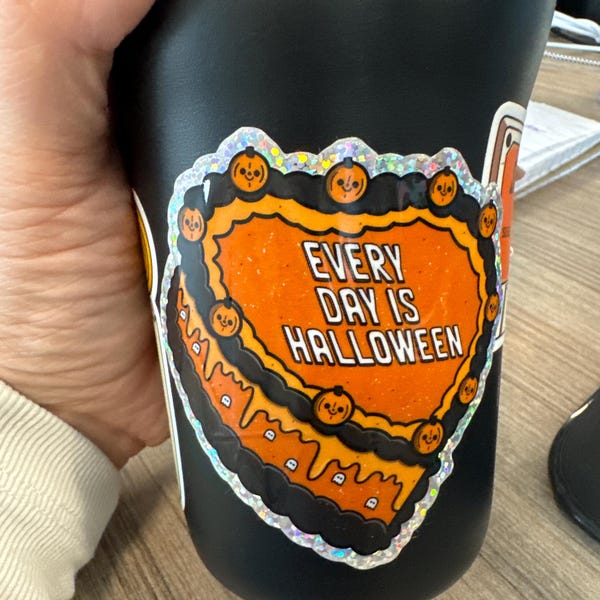 Halloween Cake Sticker: Spooky Vinyl Laptop Decal - Etsy