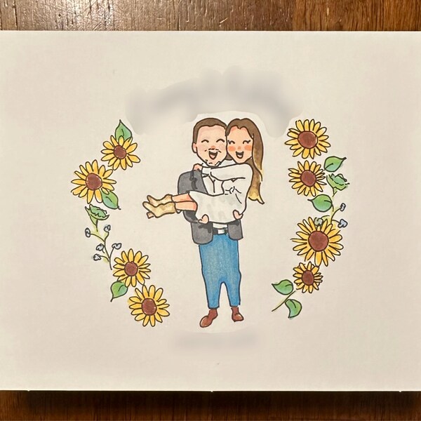 Custom, Hand-drawn Wedding Card - Etsy