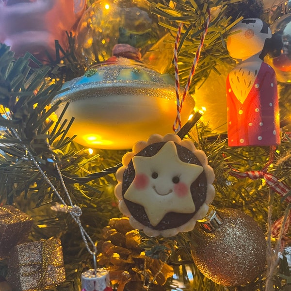 Mince Pie Christmas Tree Decoration, Handmade Bauble Ornaments, Advent ...