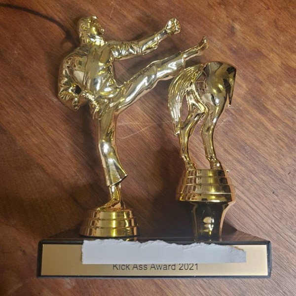 Kick Ass Trophy - Custom Funny Office Award 7" Tall - Includes ...