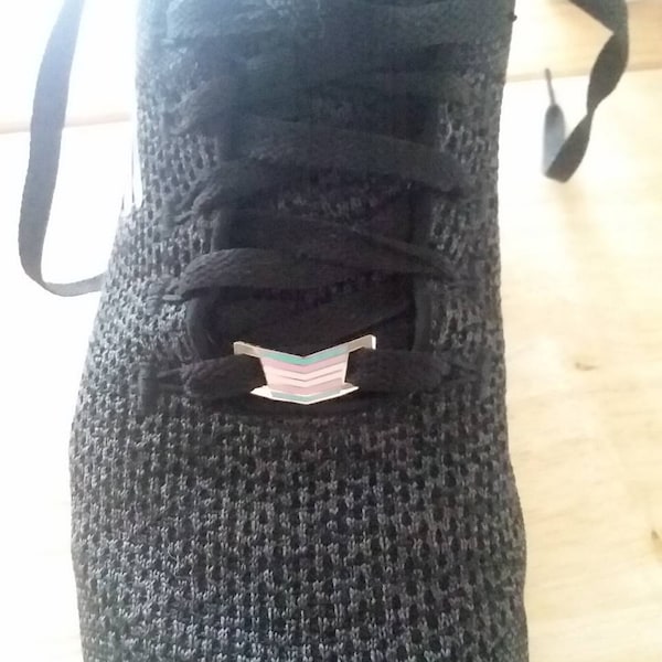 Trans Lace Locks — Small Subtle Gay Pride Shoelace Enamel Badge Shoe ...