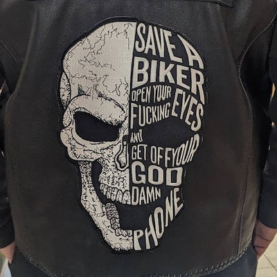 SAVE A BIKER Large Back Patch for Custom Biker Vest - Etsy
