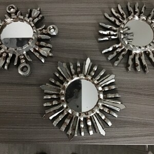 Small Accent Wall Mirror Set 3 Decorative Silver Mirror of - Etsy