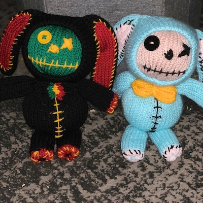 Goth Bunny: Circular KNITTING MACHINE PATTERN for Crocheted Knitted ...