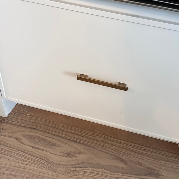 Kitchen Drawer Pulls | 3 Sizes | Solid Brass Straight Flat Bar Handles ...
