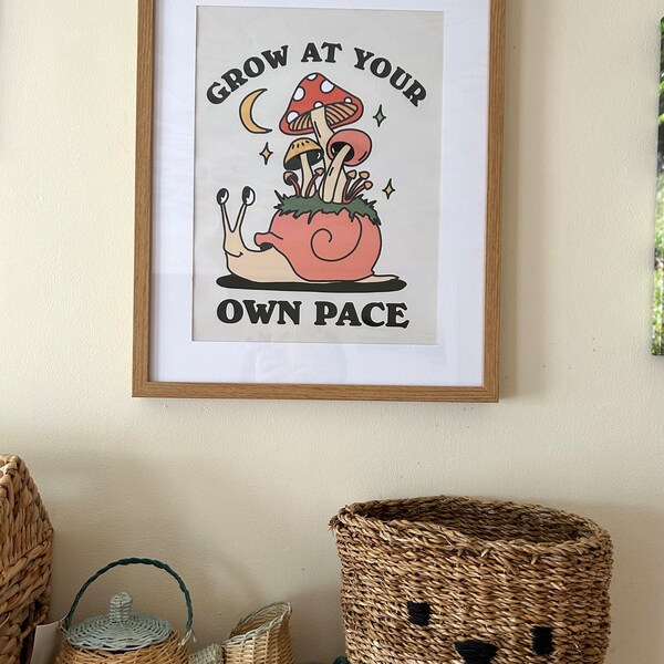 Retro Quote Wall Print, Colorful Wall Art Illustration, Groovy Wall ...