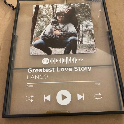 Custom Couple Music Glass Frame, Custom Song Frame Best Friend Song ...
