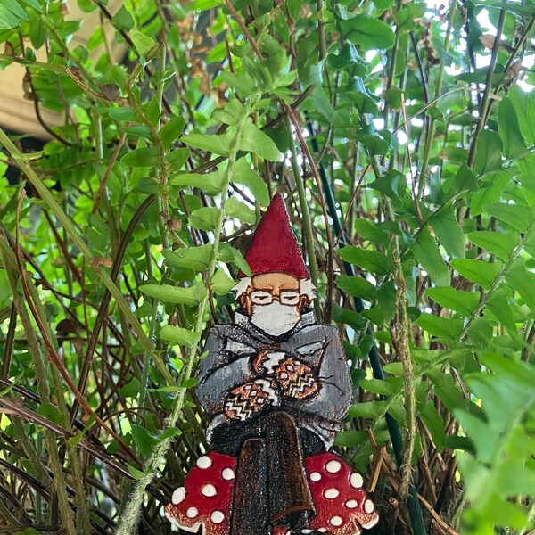 Bern in a Fern - Grumpy Bernie Garden Gnome Plant Stake - Handmade in ...