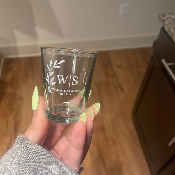 Custom Wedding Shot Glass W/ Your Names - 2oz Shooters | Clear ...