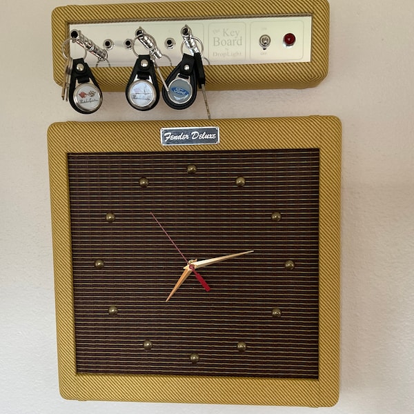 Personalized Guitar Amp Clock: Vintage Tweed, Gift for Guitarist - Etsy