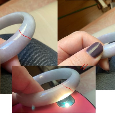 58mm Natural Icy Cloudy Blue Green Moss in Snow Jadeite Jade Bangle ...