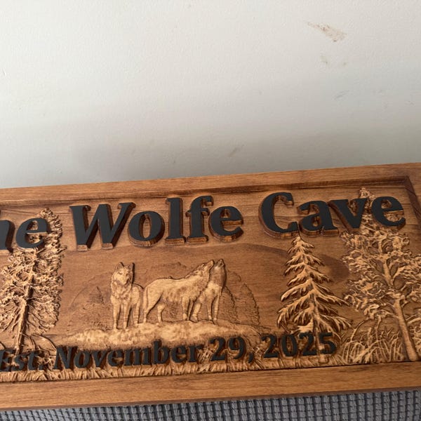 Custom Wolf Gift | Wolf Wall Art | Personalized Wood Wolves Sign ...