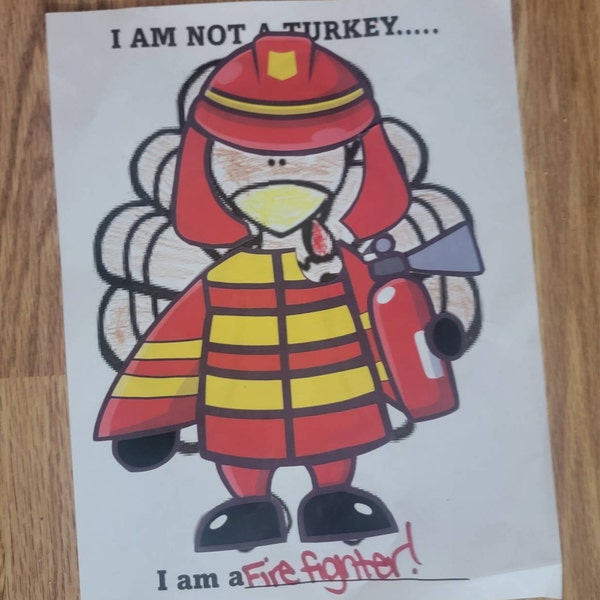 Disguise a Turkey-firefighter Disguise-resizable! - Etsy
