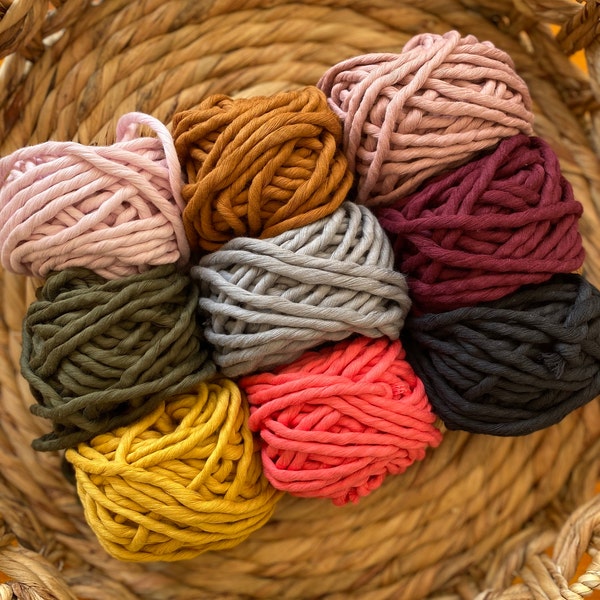 5mm Cotton Macrame Cord, Chunky Single Twist String, DIY Supplies - Etsy