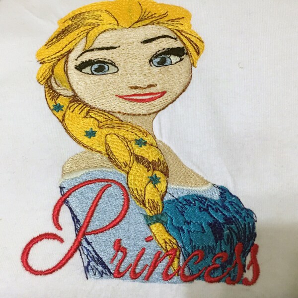 Princess Elsa Frozen Embroidery Design, 4x4 and 5x7 Hoop Embroidery ...