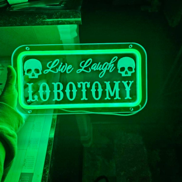 Live Laugh Lobotomy Neon Sign, Halloween Neon Sign, Gothic Home Decor ...