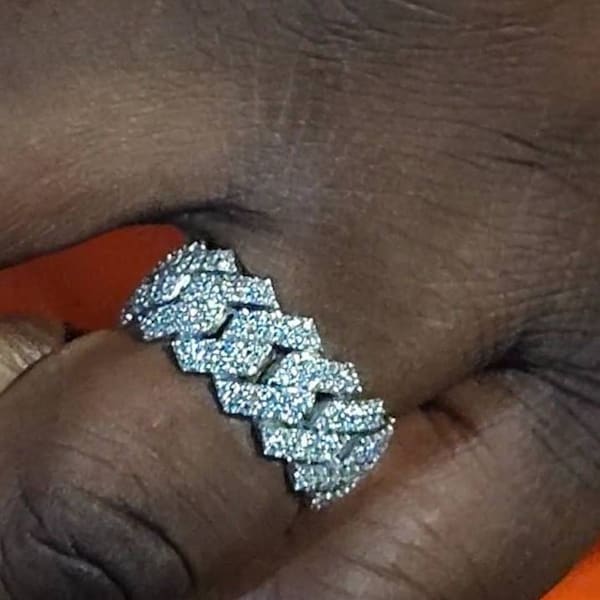 Solid 14k Gold Champion Ring, Full Iced Out VVS Diamond Ring, Real VVS ...