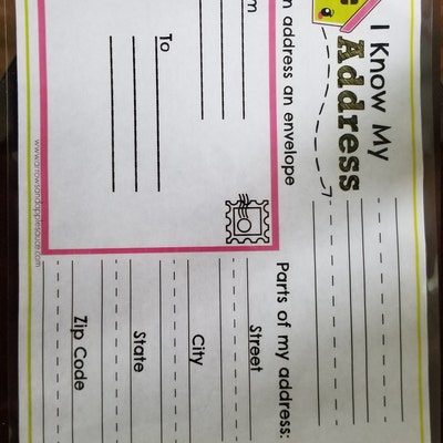 Address Kids Activity, Address Practice, Homeschool Printable ...