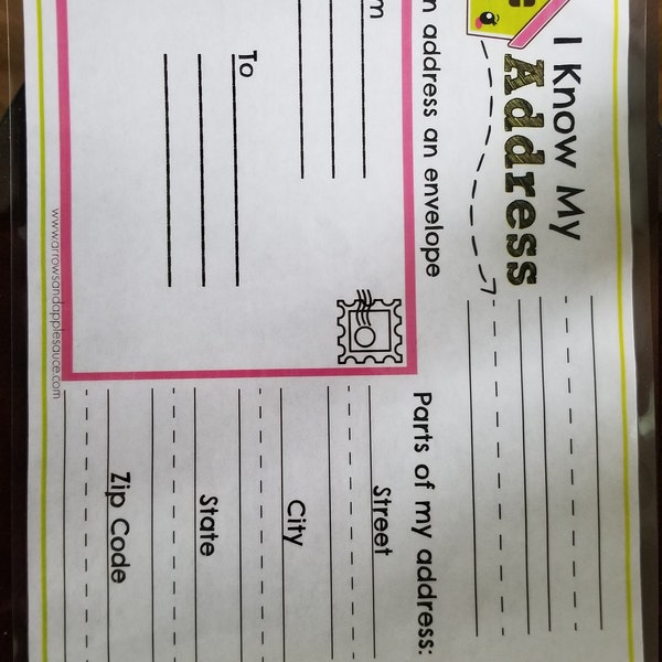 Address Kids Activity, Address Practice, Homeschool Printable ...