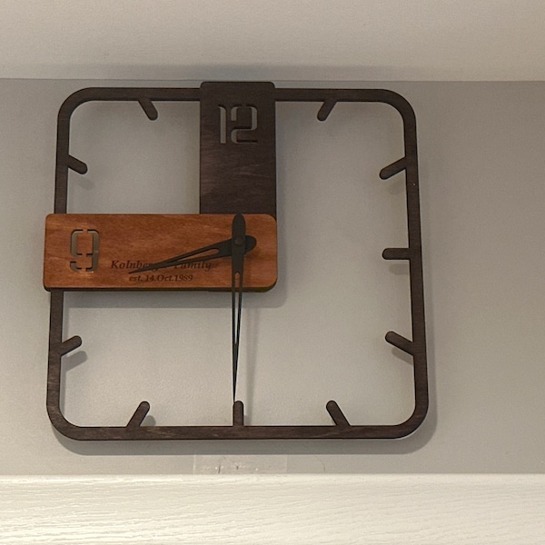 Square Wall Clock,lines Clock,modern Wall Clock,minimalist Wall Clock ...
