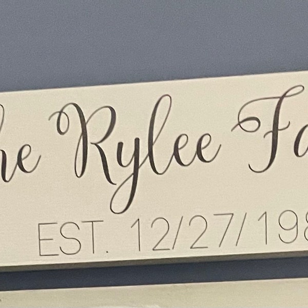Est. Family Name Sign | Wood Last Name Established Sign | Personalized ...