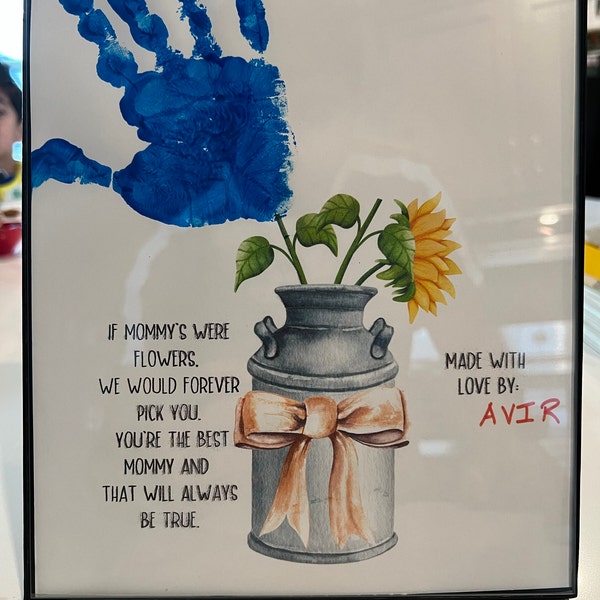 Mother's Day Crafts, Printable Handprint Craft, Sunflower Handprint ...