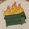 Dumpster Fire Cross Stitch Pattern, Subversive Embroidery, Funny ...
