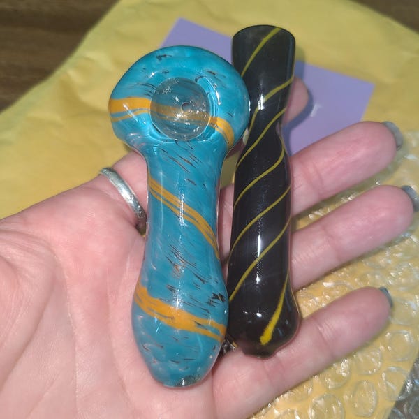 Mystery Glass Pipes Smoking Hand Pipe Glass Handmade Unique Bowl Small ...