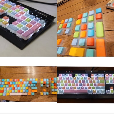 108pcs Double Shot Pudding-style Keycap Set, PBT Keycap, Pink Keycap ...