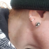 FAKE Second Piercing, DOUBLE Ear HOOP, Fake Lobe Piercing, Faux Double ...