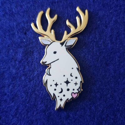 Magical Stag Pin Magic Enamel Pin Wizard Enamel Pin Bookish Pins Book ...