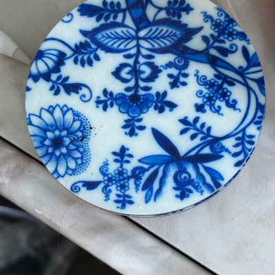 Blue Tile Stone Drink Coasters Boho Coffee Table Decor - Etsy