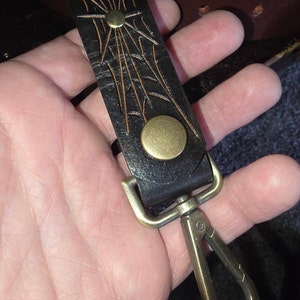 Black Leather With Silver Heart Concho Belt Loop Keychain - Etsy