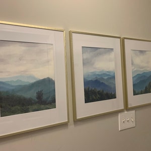 Set of 3 Prints of Oil Paintings Virginia Landscape Sky Cloud Trees ...