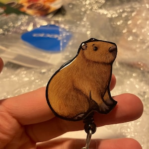 Capybara Badge Reel ID Holder: Gift for Nurses, CNA , Vet Techs ...