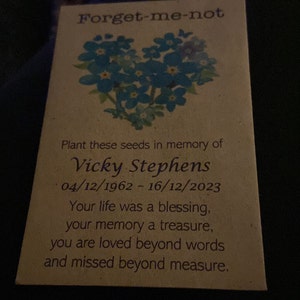 Personalized Teacher Forget Me Not Seed Gift, End of Year Teacher Gift ...