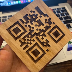 Wooden Engraved QR Code - Etsy