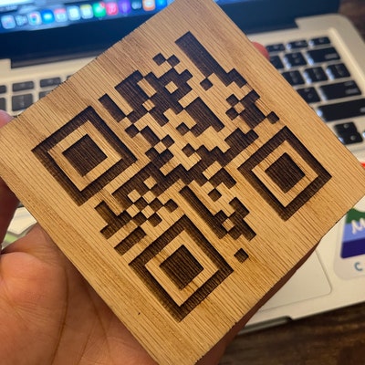 Wooden Engraved QR Code - Etsy