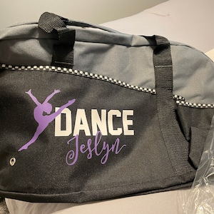 Personalized Dance Bag, Dance Bag, Custom Duffle Bag, Gray Duffle Bag ...