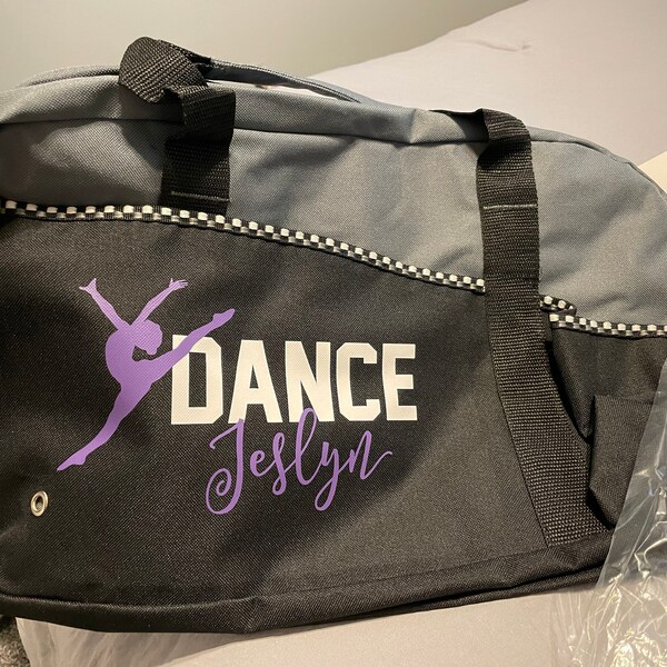 Personalized Dance Bag, Dance Bag, Custom Duffle Bag, Gray Duffle Bag ...
