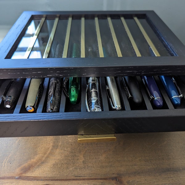 Wooden Pen Display Case: Walnut, Mapa Burl, Black Oak - Etsy