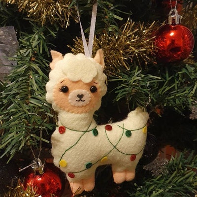 Christmas Llama, Alpaca Ornament, New Year Felt Decor, Christmas ...