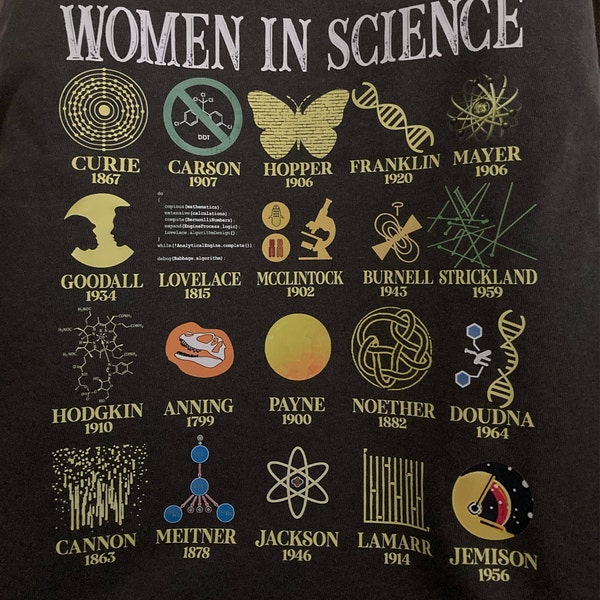 Retro Women in Science T-shirt Gift for Science Teacher Vintage Science ...