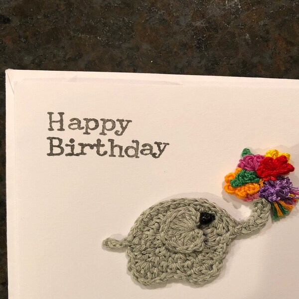 Handmade Elephant Birthday Card, Personalised Elephant Card, Elephant ...