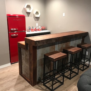 Custom Stained Rustic Bar - Etsy