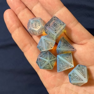 Full Set Labradorite Polyhedral Dice Set Set Warlock Style - Etsy