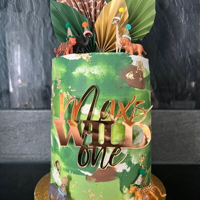 Wild Name Age Charm Acrylic Cake Topper, Cake Motifs Single Letter ...