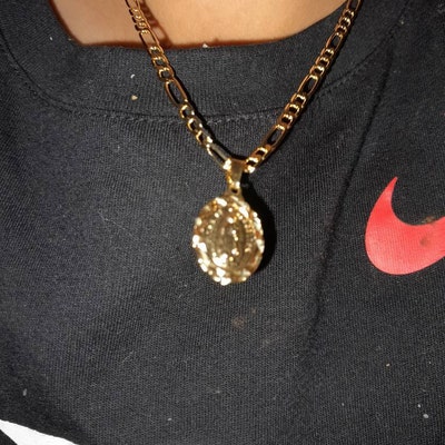 Evil Eye Necklace , 18 K Gold Filled Necklace, Figaro Necklace , Eye ...