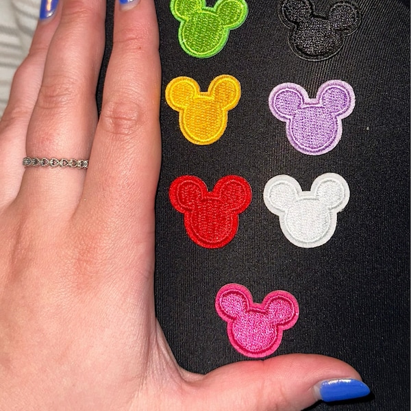 Set of 7pcs 14pcs 21pcs Small Tiny Mini Mouse Head Embroidered Iron on ...