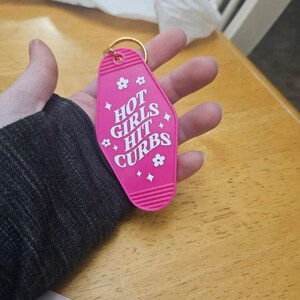 Hot Girls Hit Curbs Motel Keychain, Trendy Keychain, Hotel Key Chain ...